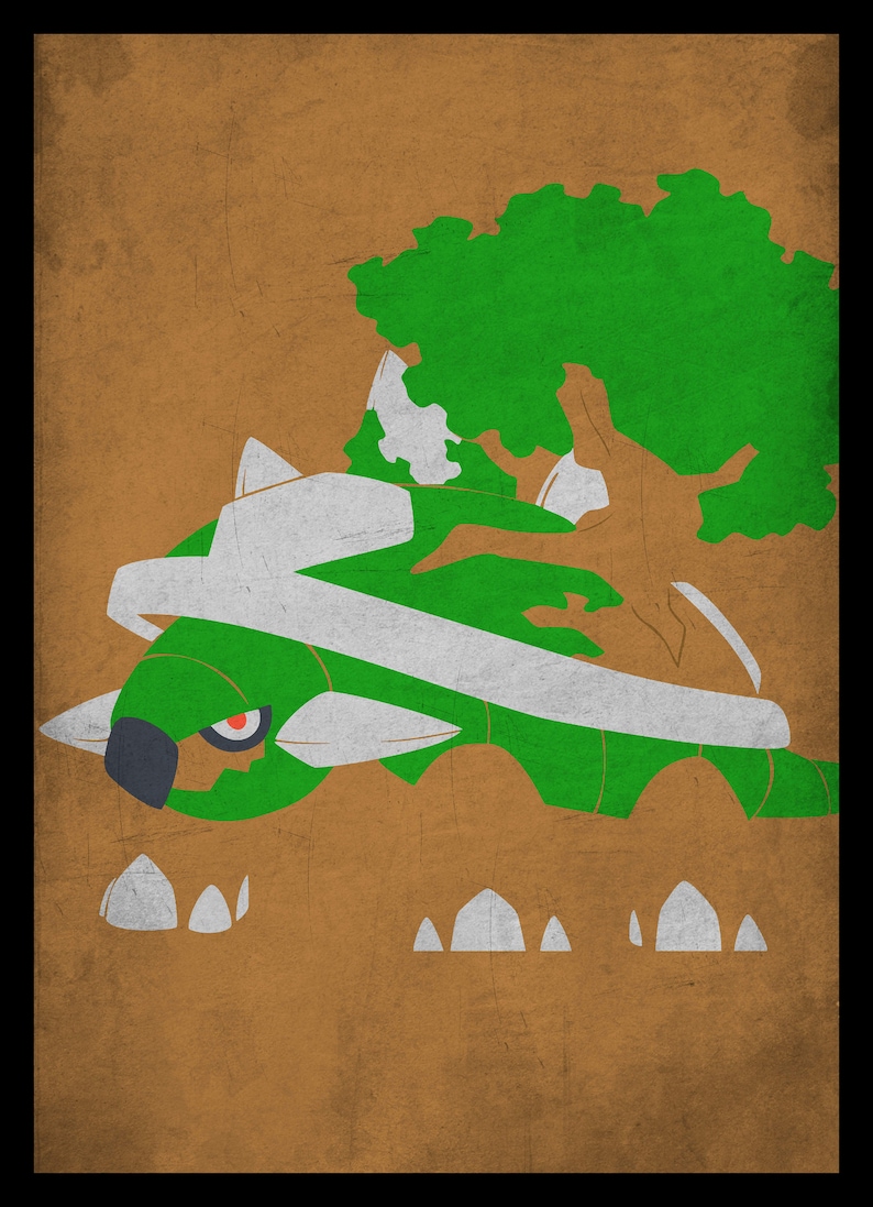 Turtwig Evolution Poster Set Turtwig Grotle Torterra Poster Set Wall ...