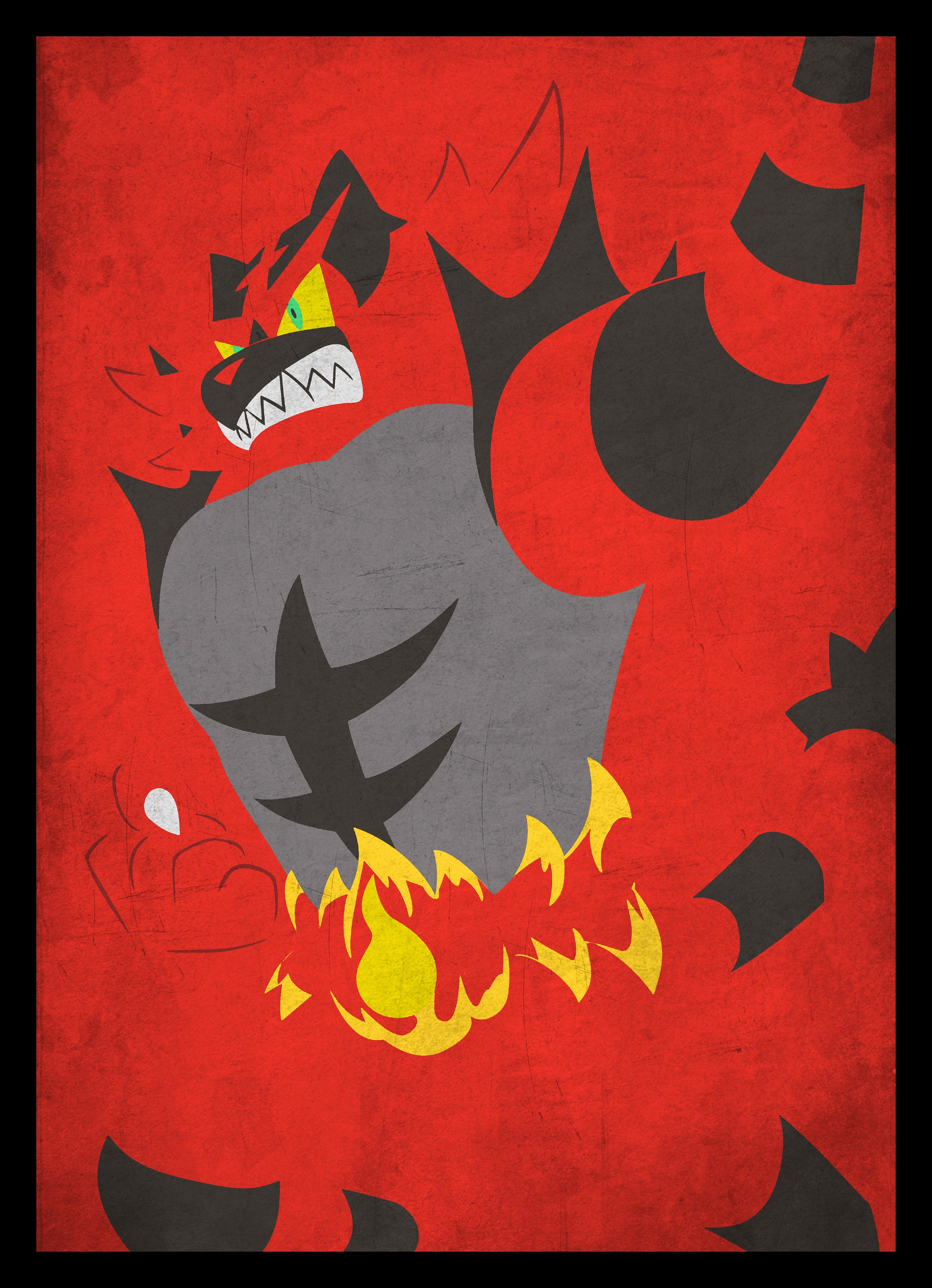 Litten Evolution Poster Set Litten Torracat Incineroar Poster Set Wall ...
