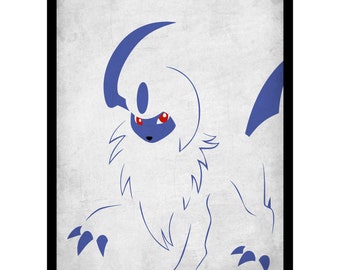 Future Sight Absol Pokemon Print Poster Pokemon Decor Poster Ukiyoe ...