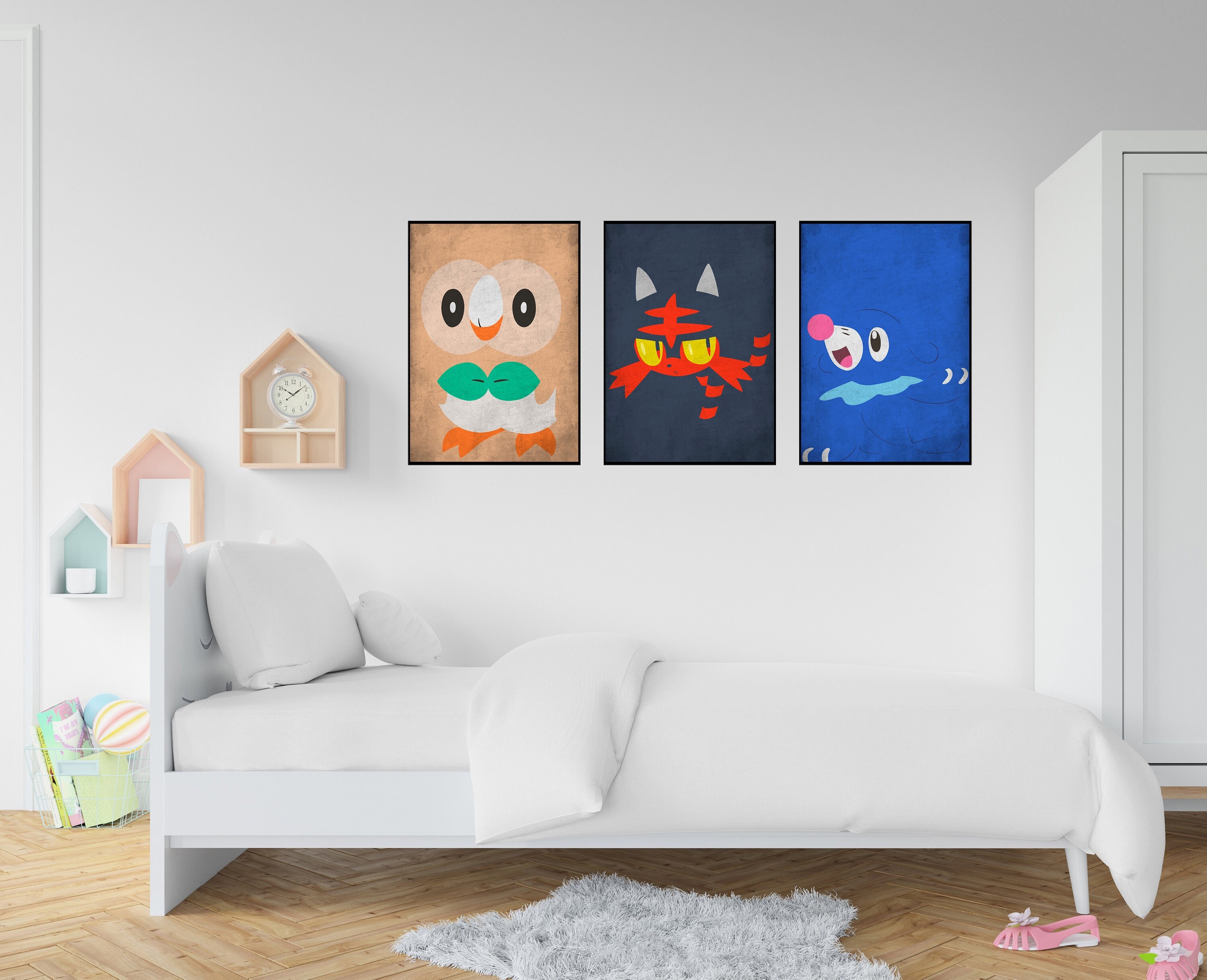 Seventh Generation Starter Poster Set Rowlet Litten Popplio - Etsy