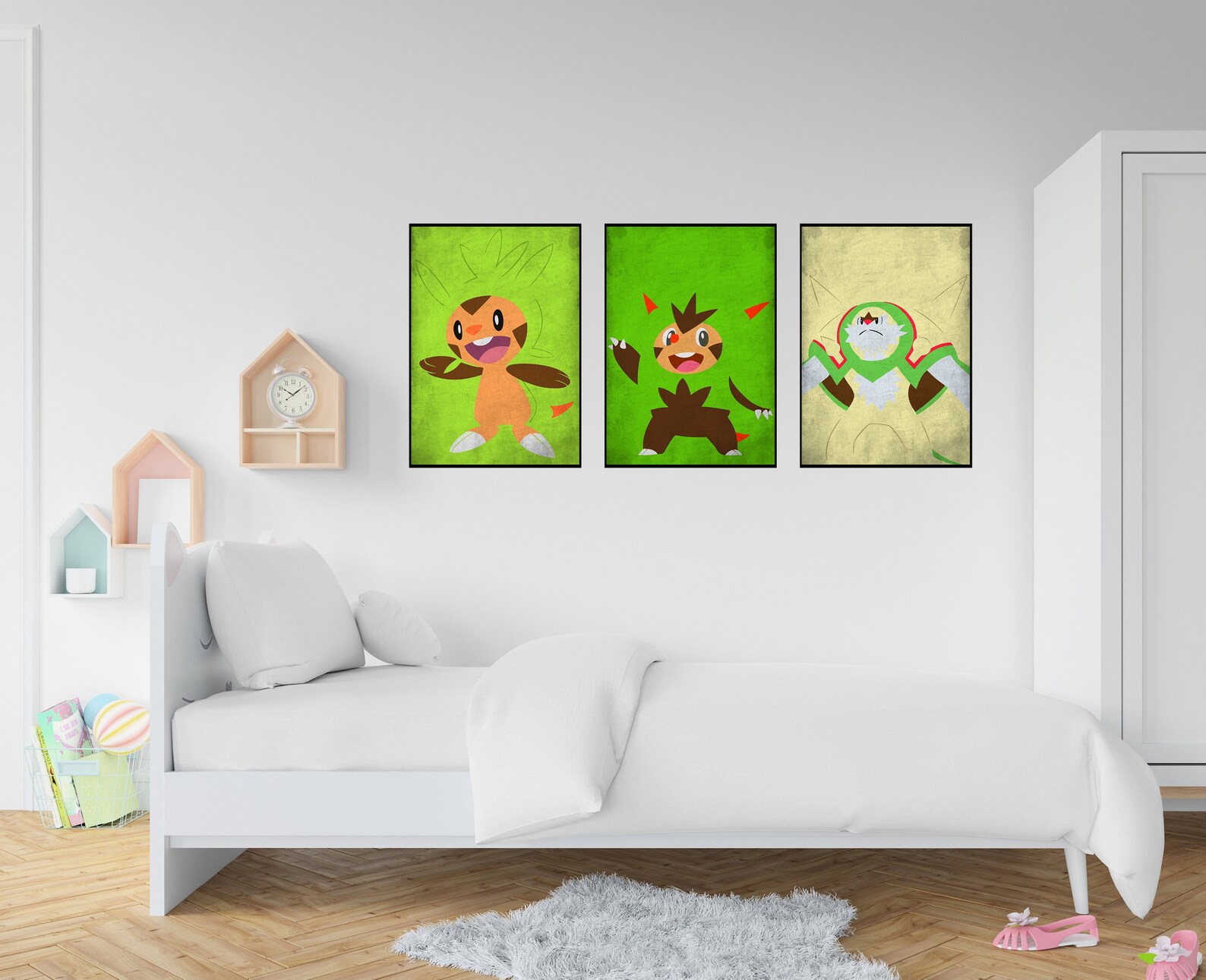 Chespin Quilladin Chesnaught Poster Set Chespin Evolution Wall Art ...