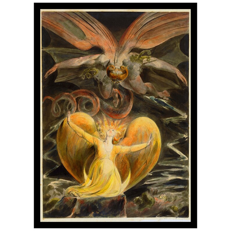 William Blake the Great Red Dragon and the Woman Clothed - Etsy