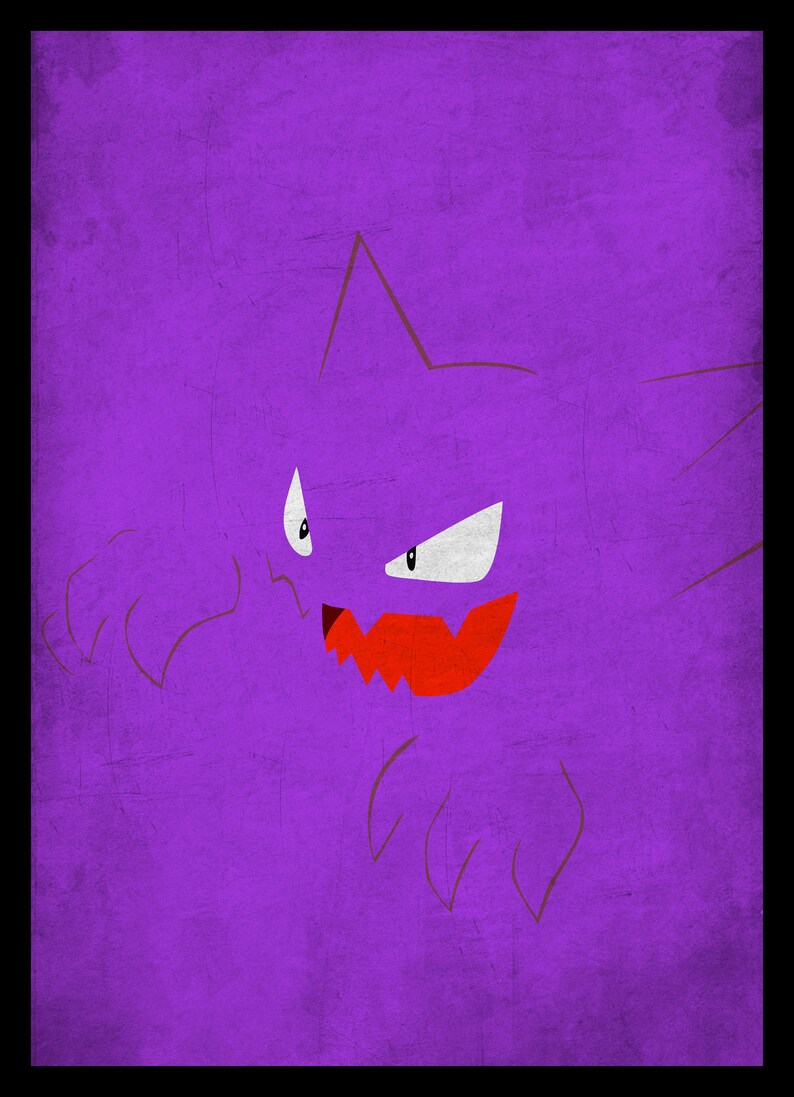 Vintage Gastly Evolution Poster Set Gastly Haunter Gengar Poster Set ...