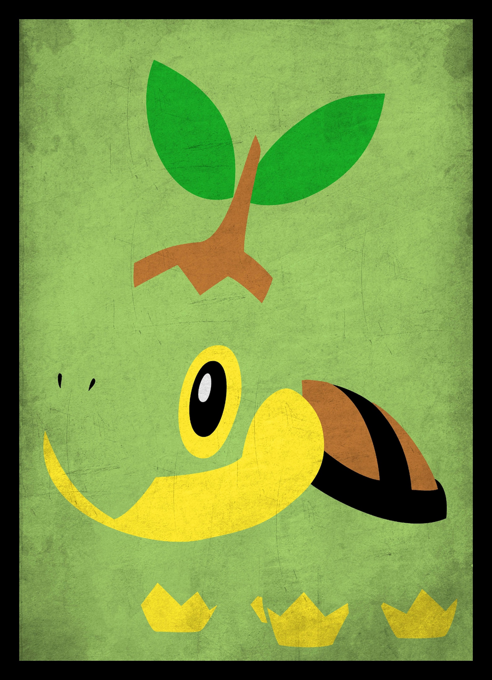 Turtwig Evolution Poster Set Turtwig Grotle Torterra Poster Set Wall ...