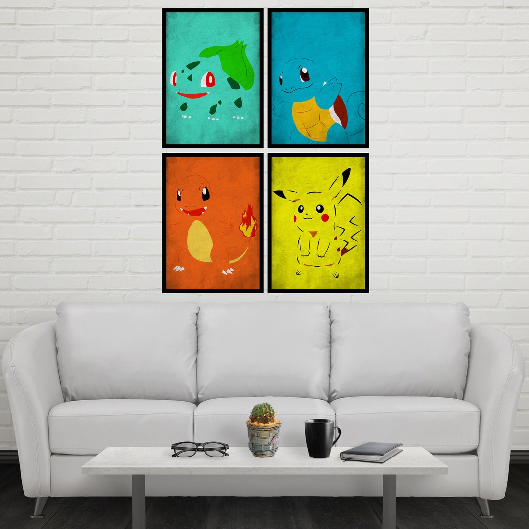 Minimalist Pokemon Poster Set Pokemon Wall Art Bulbasaur Charmander ...