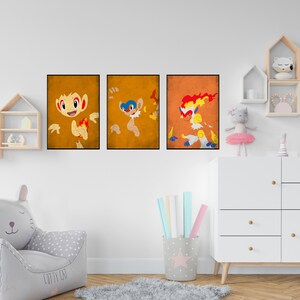 Chimchar Evolution Poster Set Chimchar Monferno Infernape - Etsy