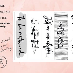 Handwritten Quote Bookmarks: Bookworm Gift (digital Download) - Etsy