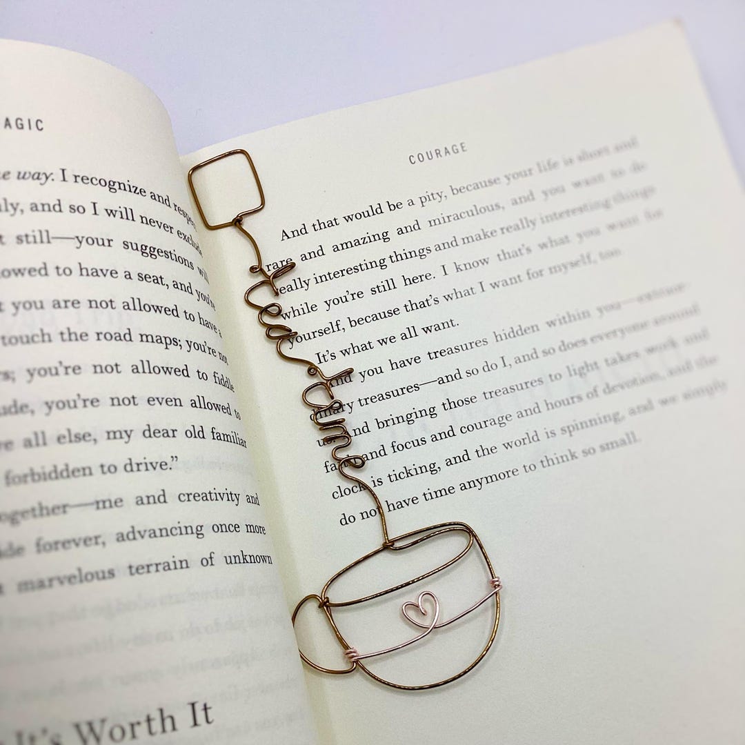 Tea Wire Name Bookmark, Decorative Tea Bookmark, Tea Lover Gift ...