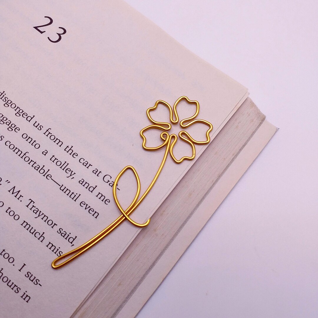 Sakura Wire Planner Clip, Sakura Decorative Wire Bookmark, Gold Sakura ...