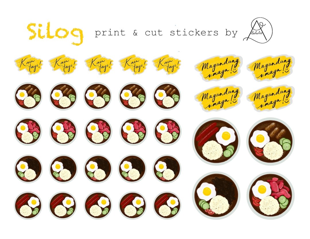 Silog Printable Stickers, Silog Print and Cut Stickers, Silog Stickers ...