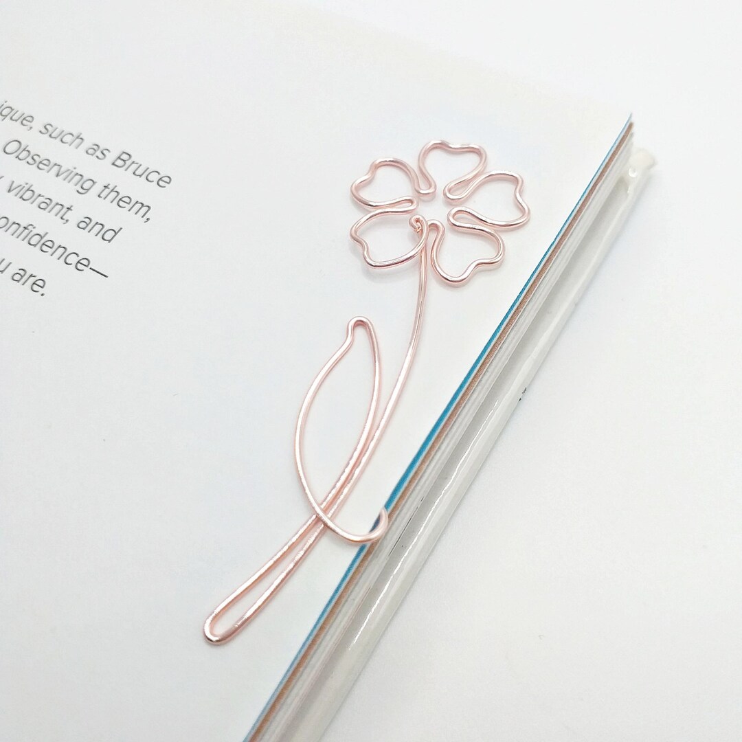 Flower Wire Bookmark, Flower Bookmark, Flower Decorative Paper Clip ...