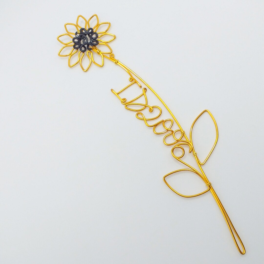 Two-toned Sunflower Wire Name, Wire Name, Personalized Sunflower Wire ...