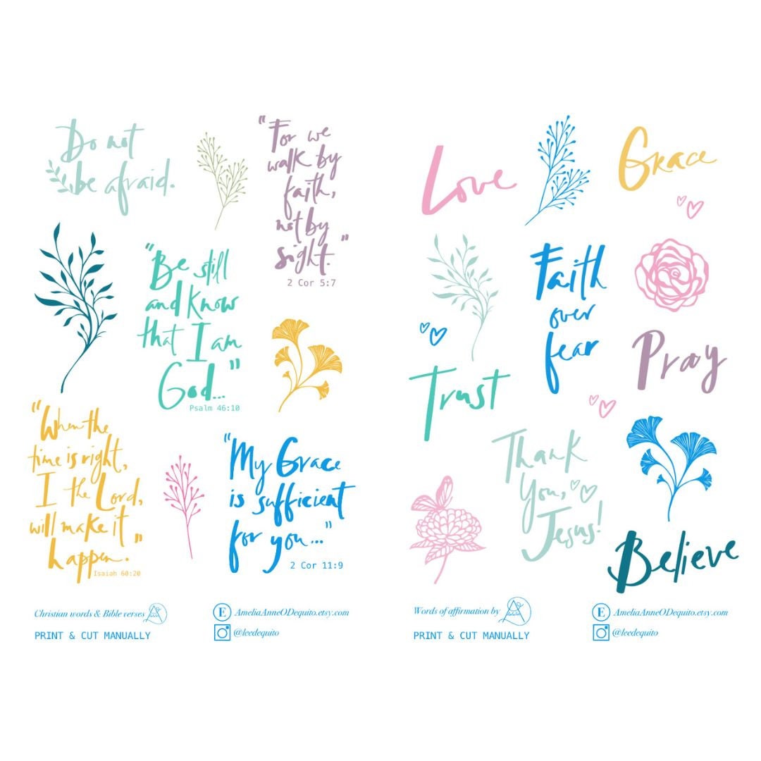 Printable Bible Verses and Words of Affirmation, Christian Words ...