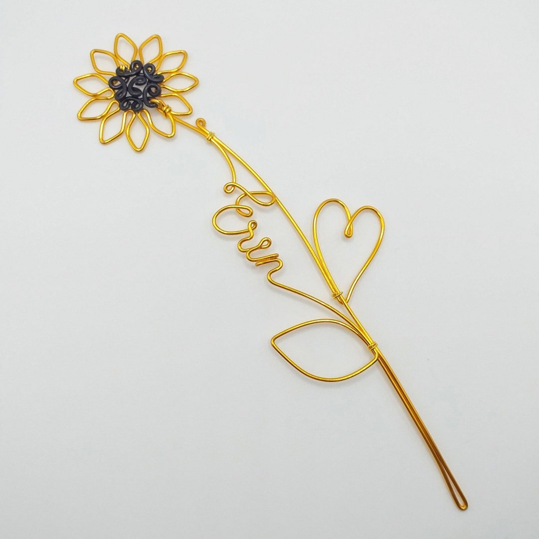 Sunflower Wire Name, Wire Name, Personalized Sunflower Wire Name ...