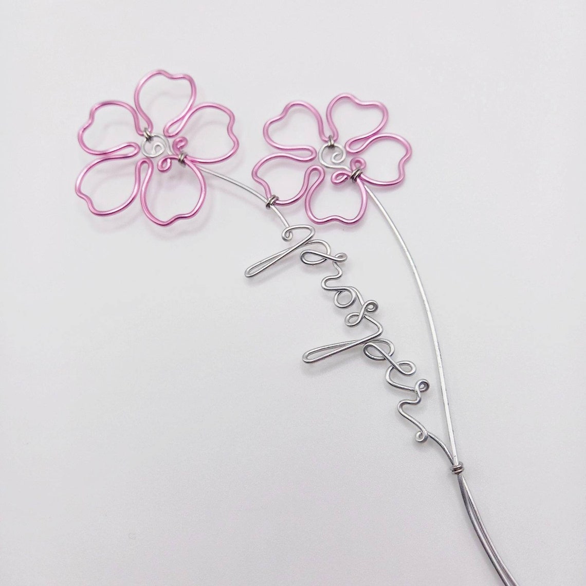 Pink Sakura Wire Name Cherry Blossom Wire Flower Wire Name - Etsy