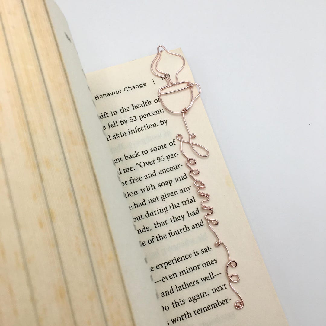 Coffee Wire Name Bookmark, Decorative Coffee Bookmark, Coffee Planner ...