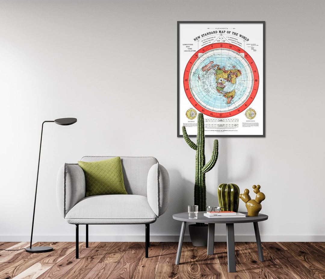 The New Standard Map of the World According to Gleason 1892 - Etsy
