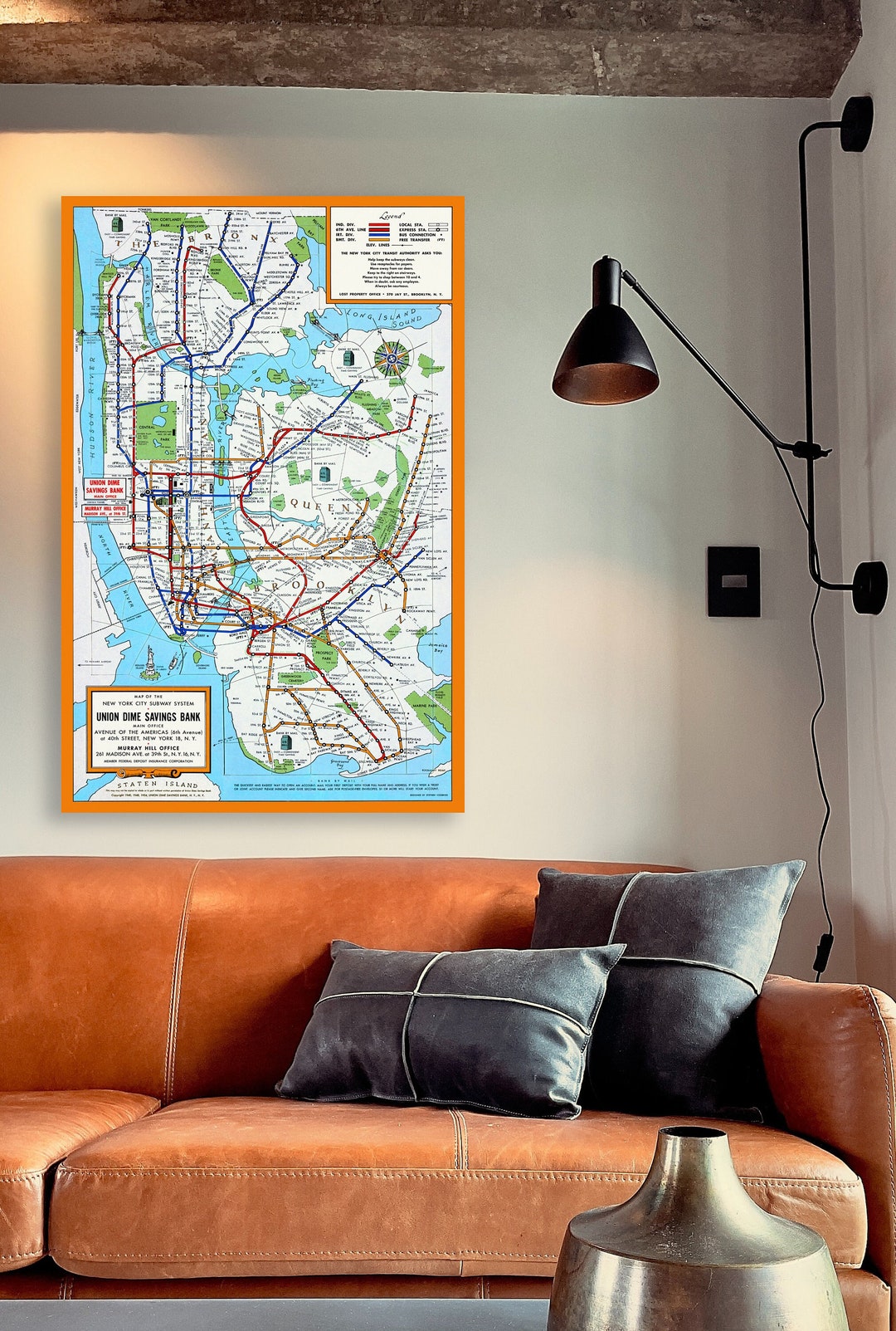 Mapa del sistema de metro de la ciudad de Nueva York. Caja de Ahorros ...