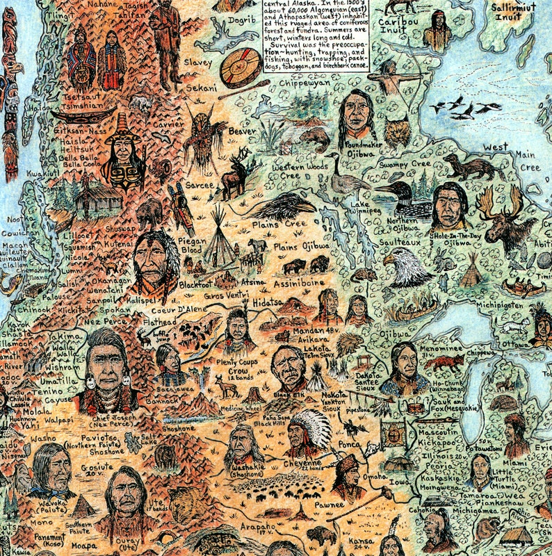 Map of the Indian Tribes of North America, Central America and the ...