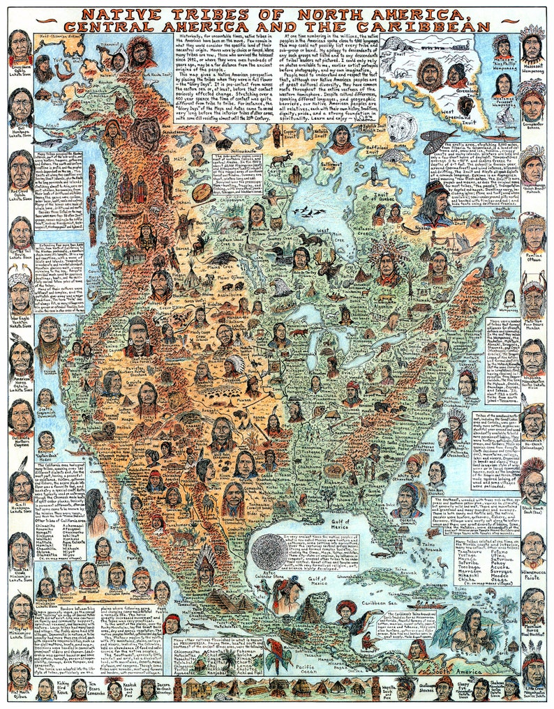 Map of the Indian Tribes of North America, Central America and the ...