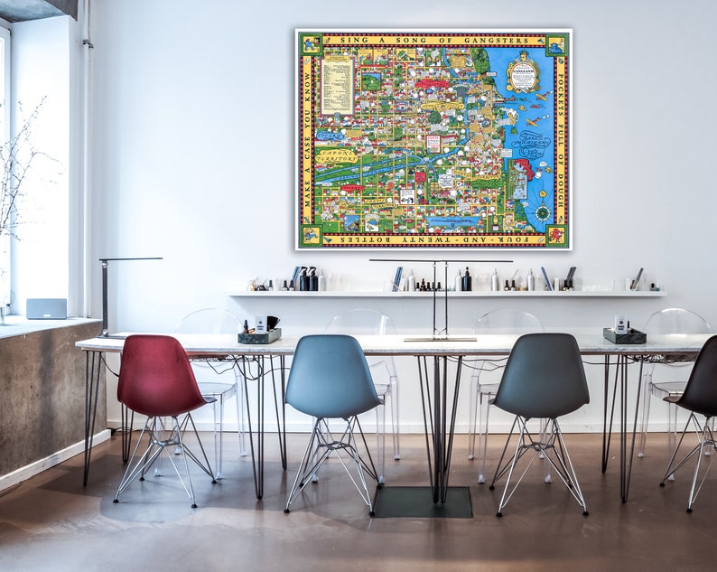 Map of Chicago's Gangland 1931 Bruce-roberts INSTANT - Etsy