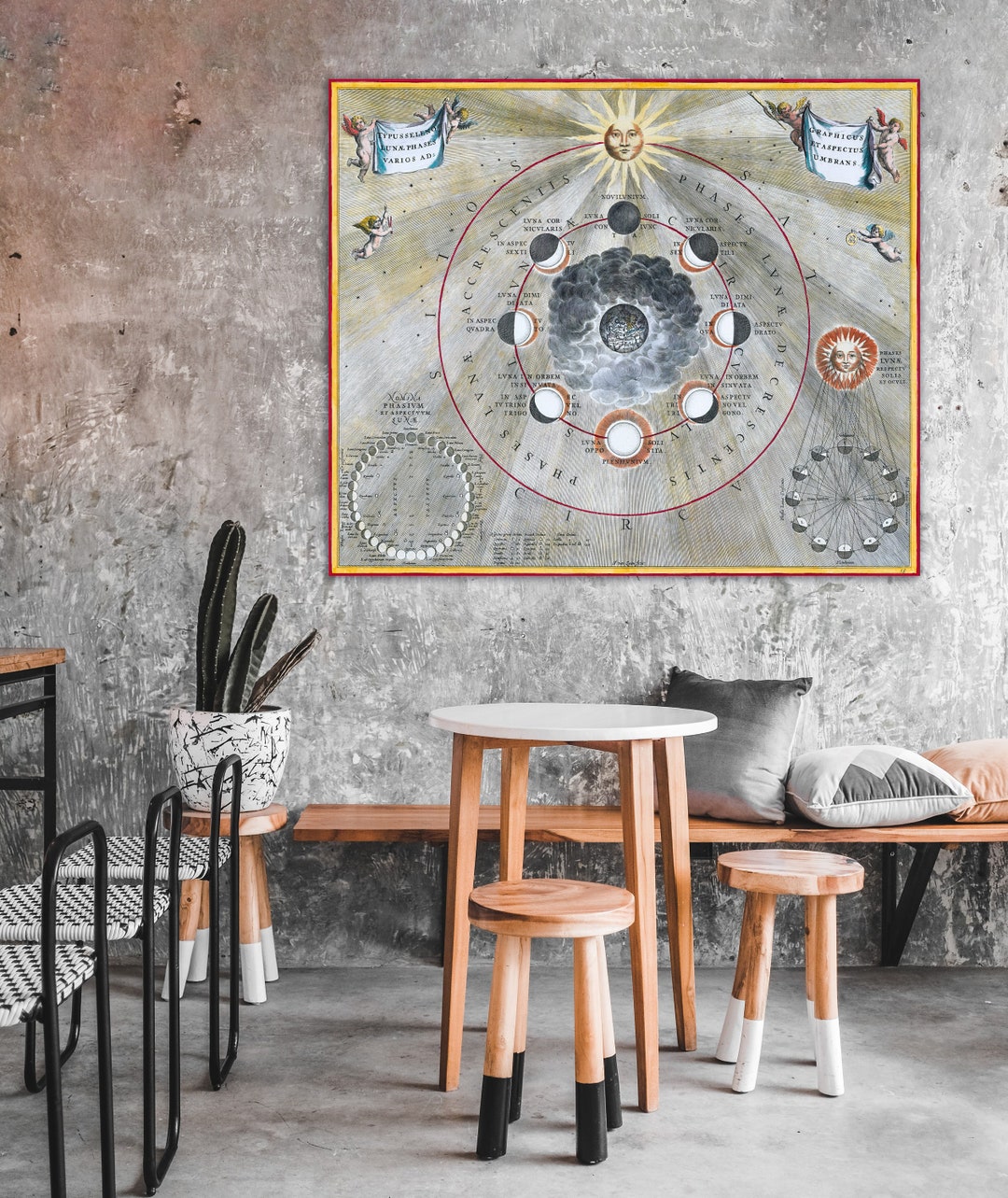 Diagram Illustrating the Earth Surrounded by 8 Phases of the Moon ...