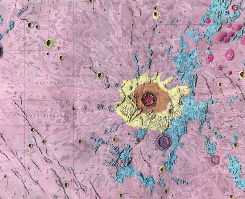 Geological Map and Sections of the Kepler Region of the Moon - Etsy