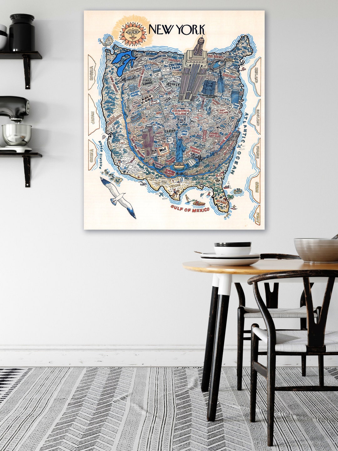 Map of New York City Located in the Center of the World, in Isometric ...