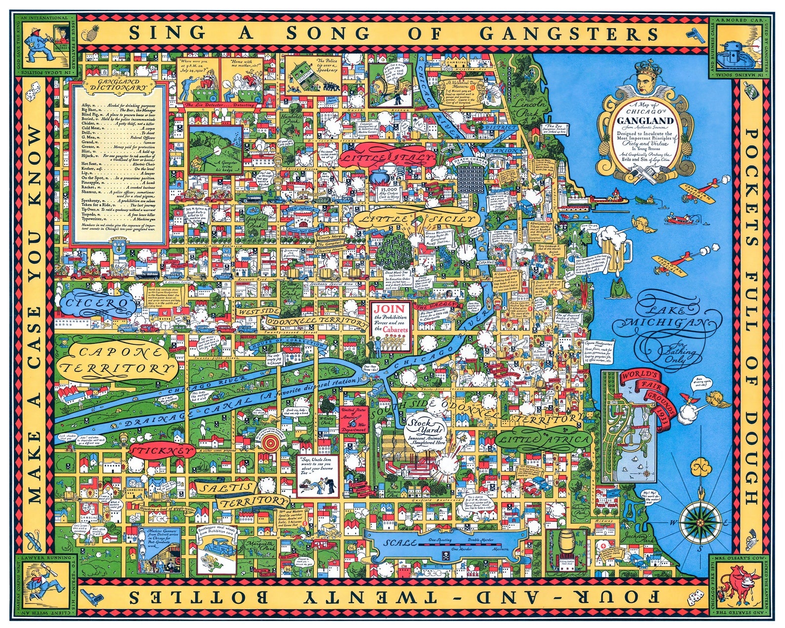 Map of Chicago's Gangland 1931 Bruce-roberts INSTANT - Etsy