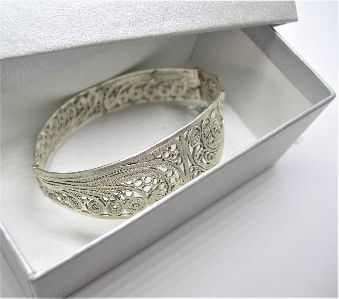 Sterling SILVER FILIGREE BRACELET Bangle Vintage - Etsy UK