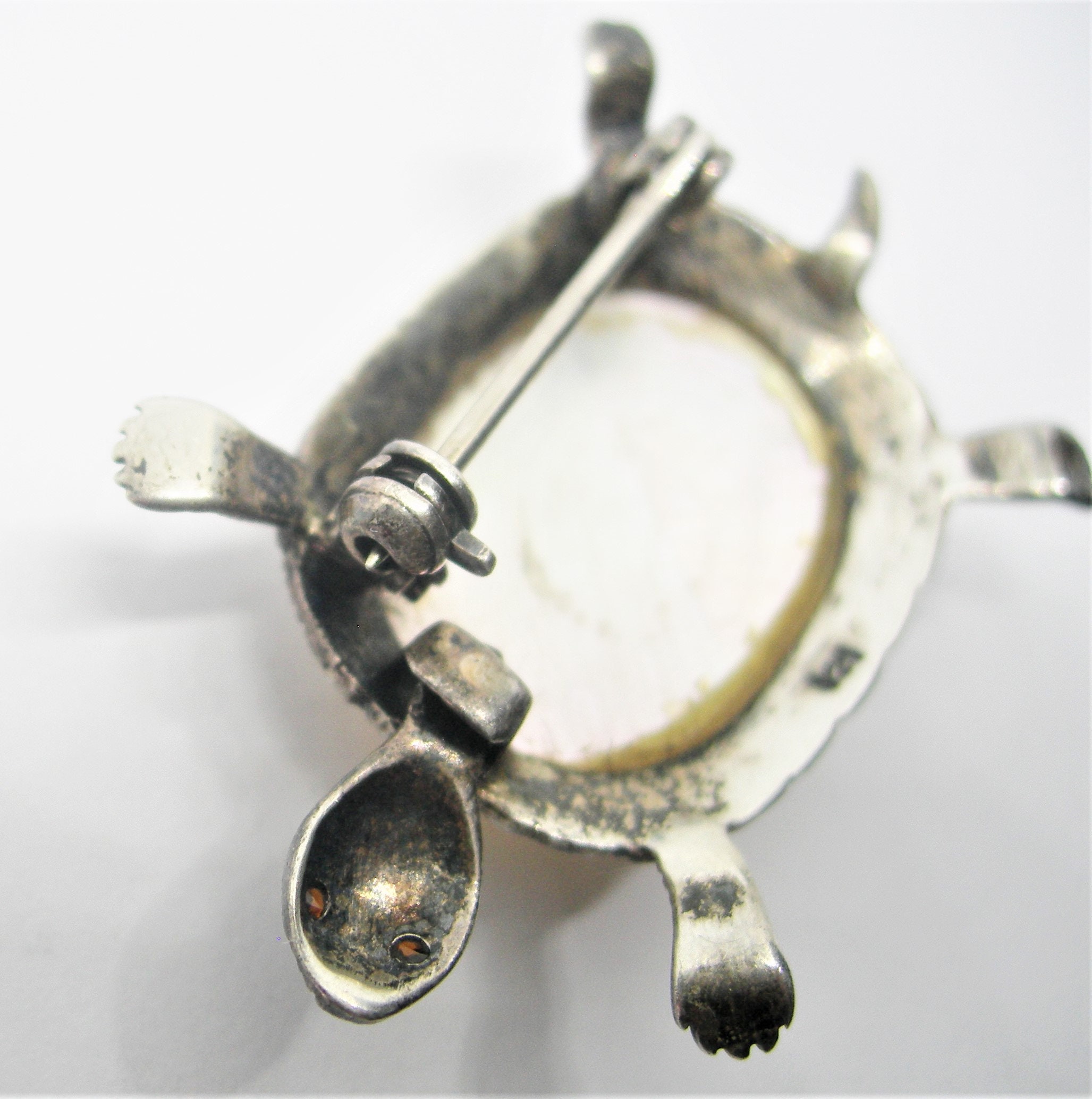 Sterling SILVER BROOCH A TURTLE With Mother of Pearl and - Etsy UK