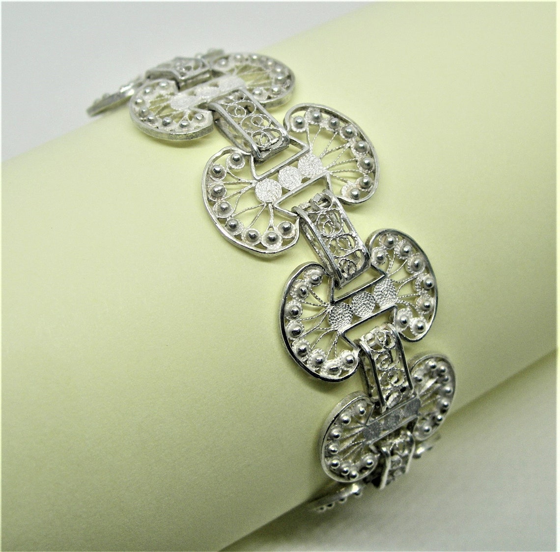 Sterling Silver Filigree Bracelet - Etsy UK
