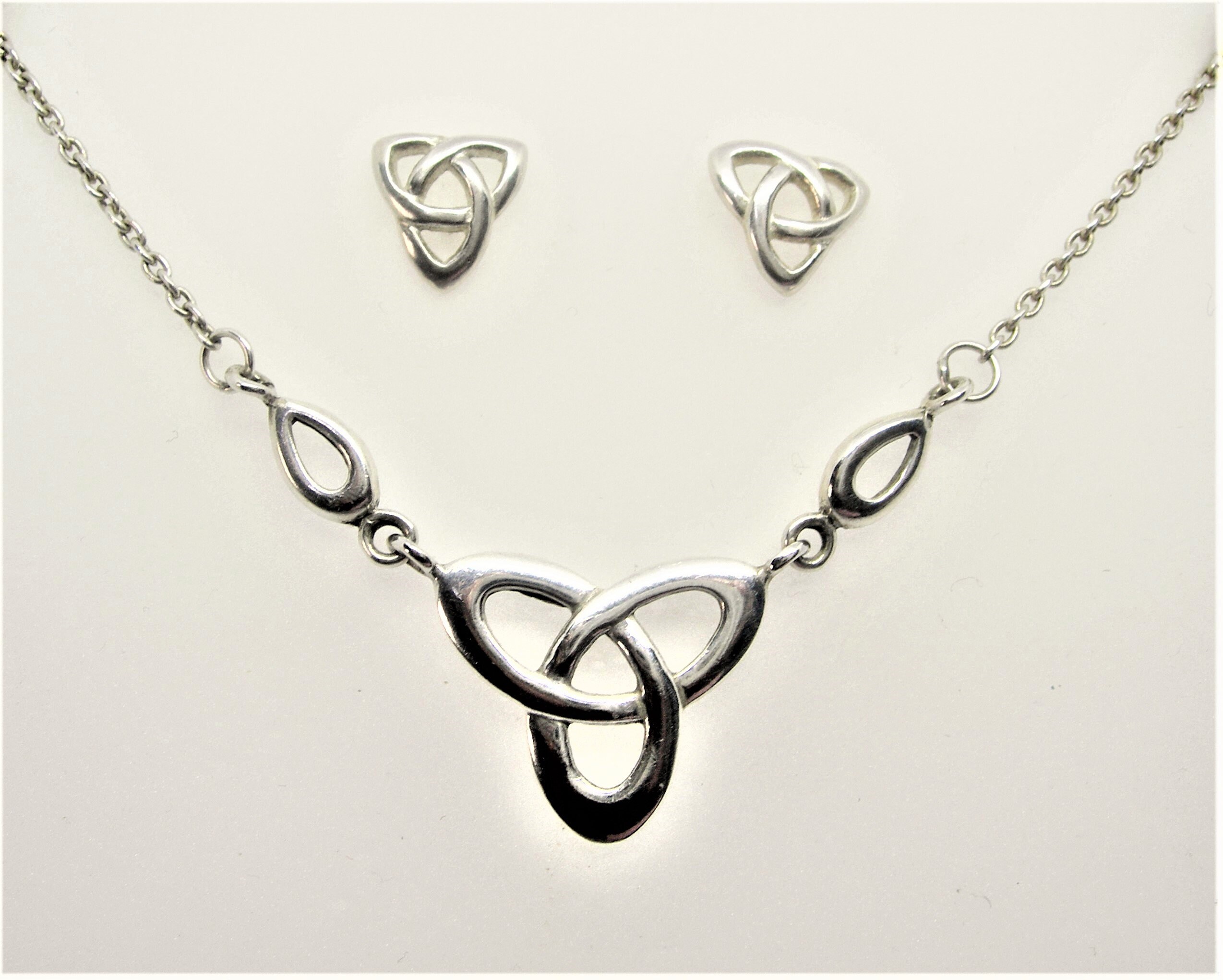 Celtic style sterling silver necklace with earrings jewellery | Etsy