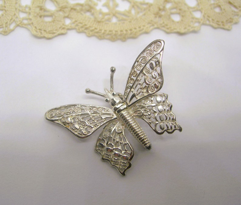 Sterling SILVER FILIGREE BROOCH A Butterfly Foreign Design - Etsy UK