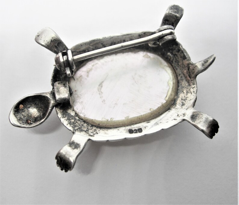 Sterling SILVER BROOCH A TURTLE With Mother of Pearl and - Etsy UK