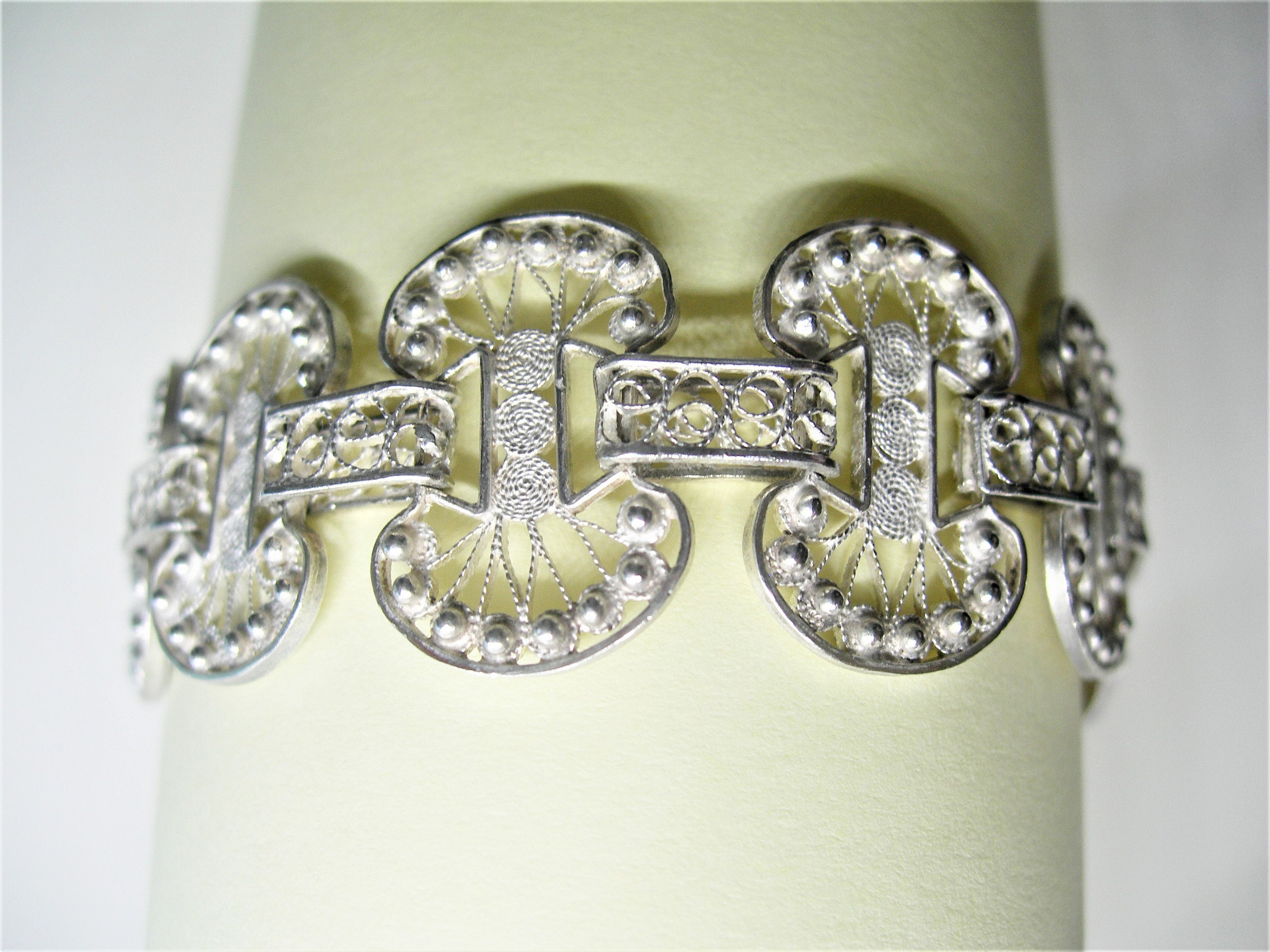 Sterling Silver Filigree Bracelet - Etsy UK