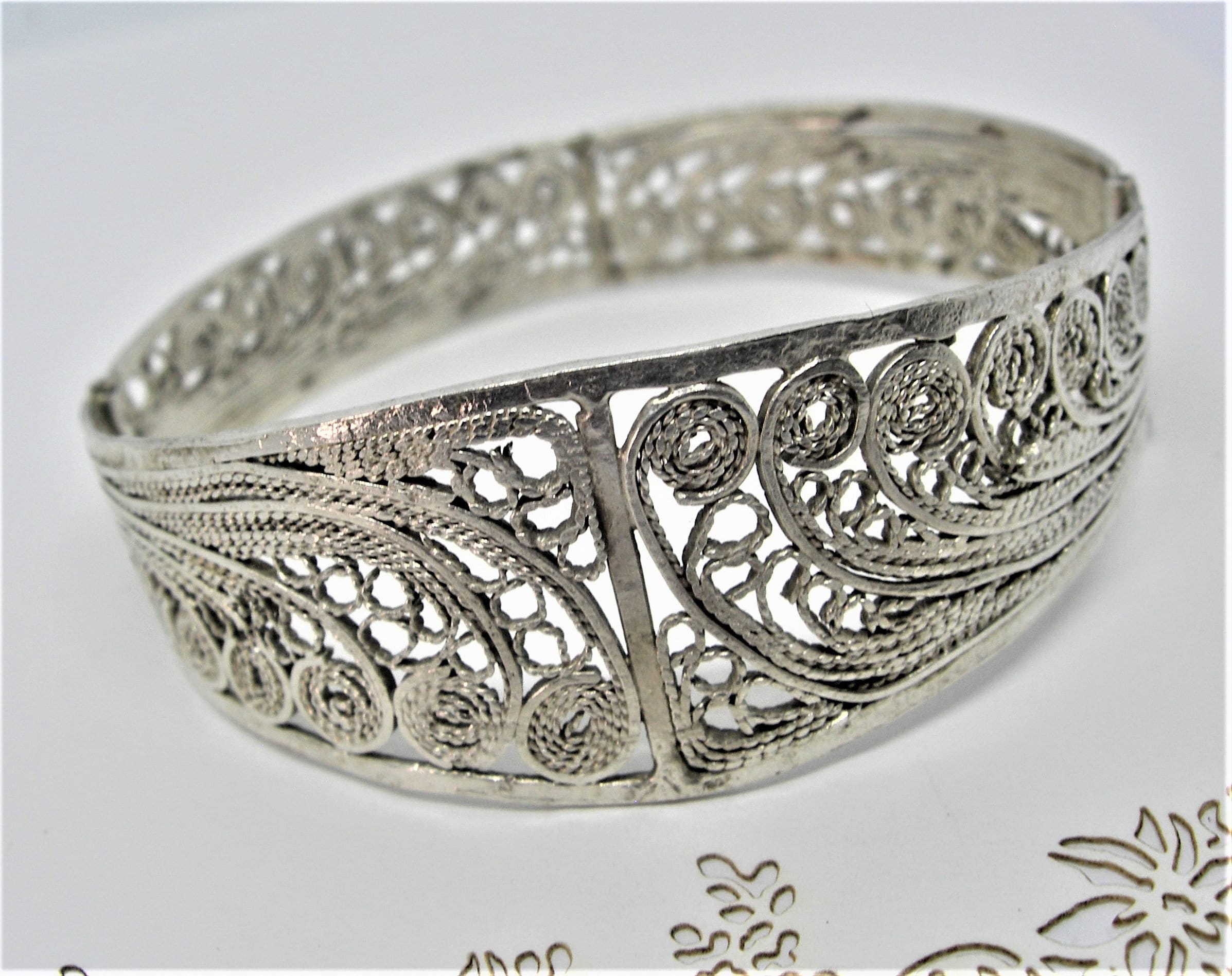 Sterling SILVER FILIGREE BRACELET Bangle Vintage - Etsy UK