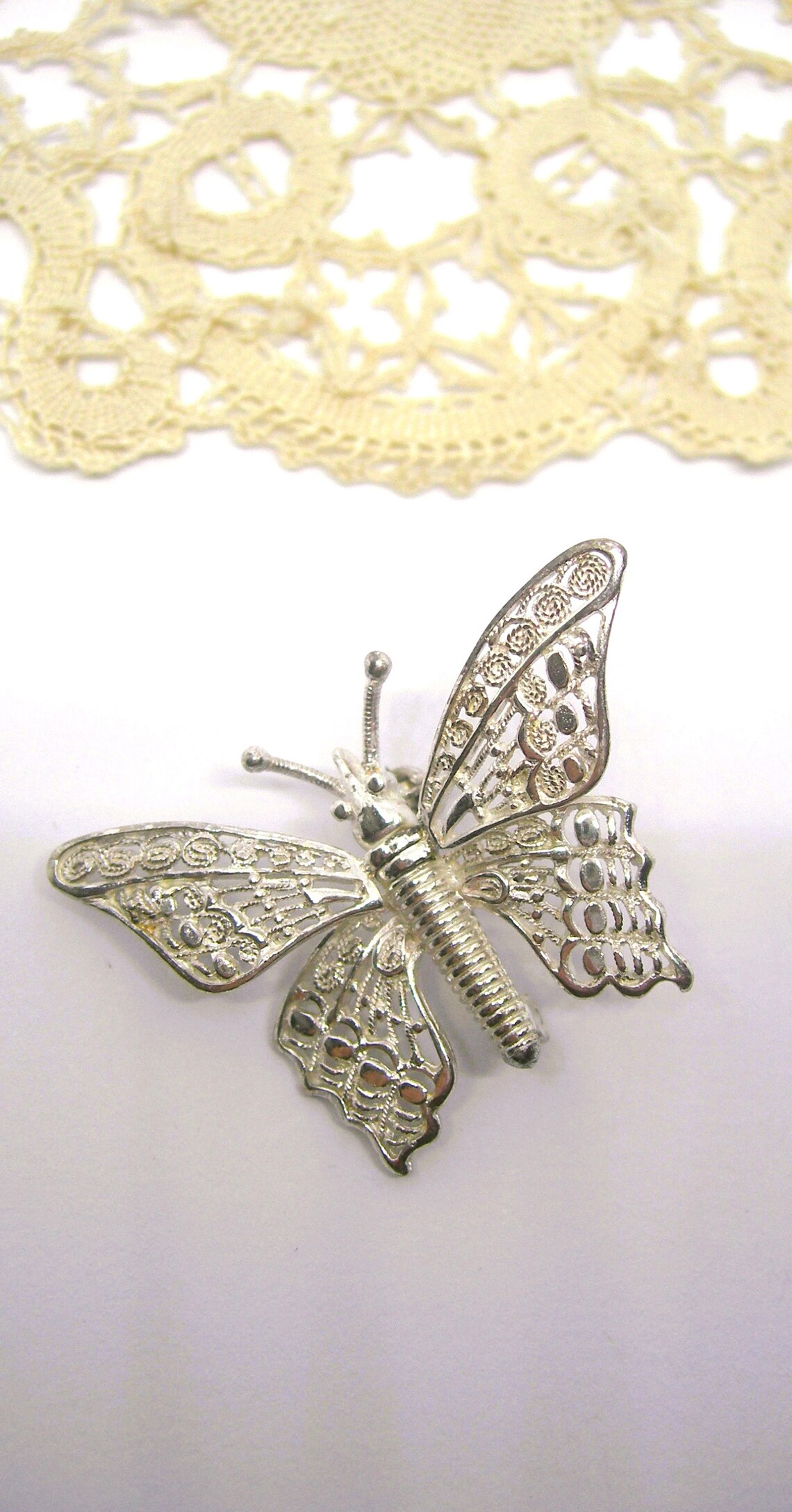 Sterling SILVER FILIGREE BROOCH A Butterfly Foreign Design - Etsy UK