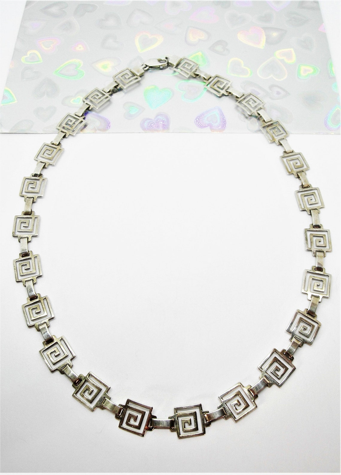 Sterling SILVER CHOKER GREEK Key Vintage Necklace - Etsy UK