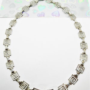 Sterling SILVER CHOKER GREEK Key Vintage Necklace - Etsy UK