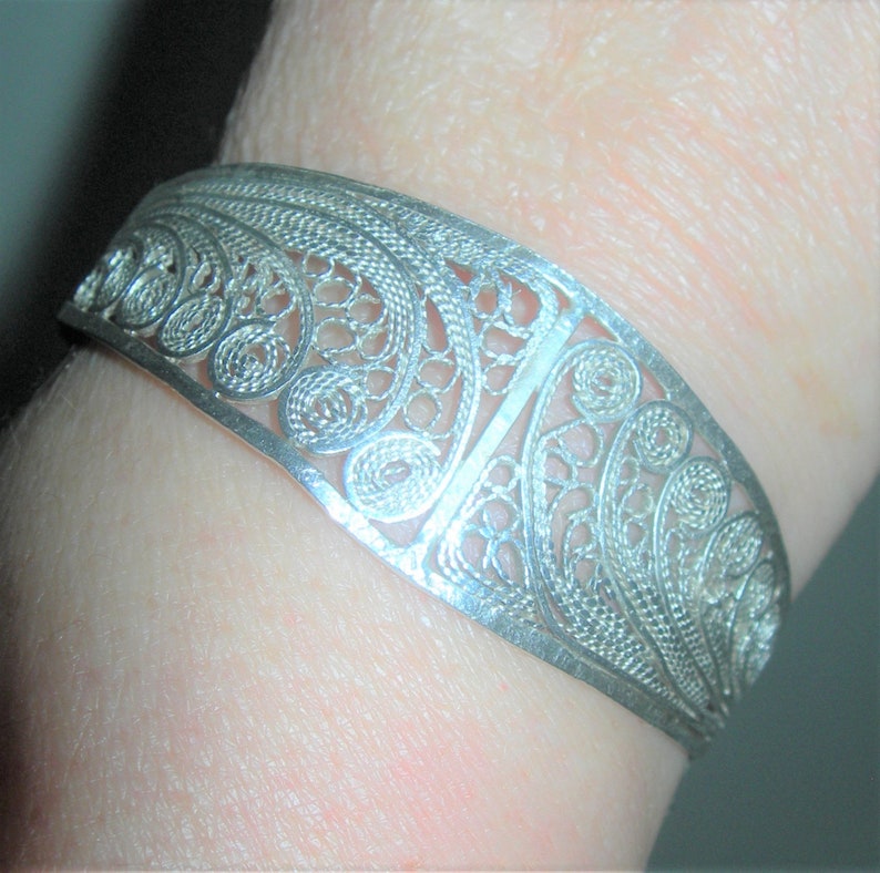 Sterling SILVER FILIGREE BRACELET Bangle Vintage - Etsy UK