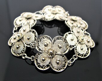 Sterling Silver Filigree Bracelet | Etsy UK