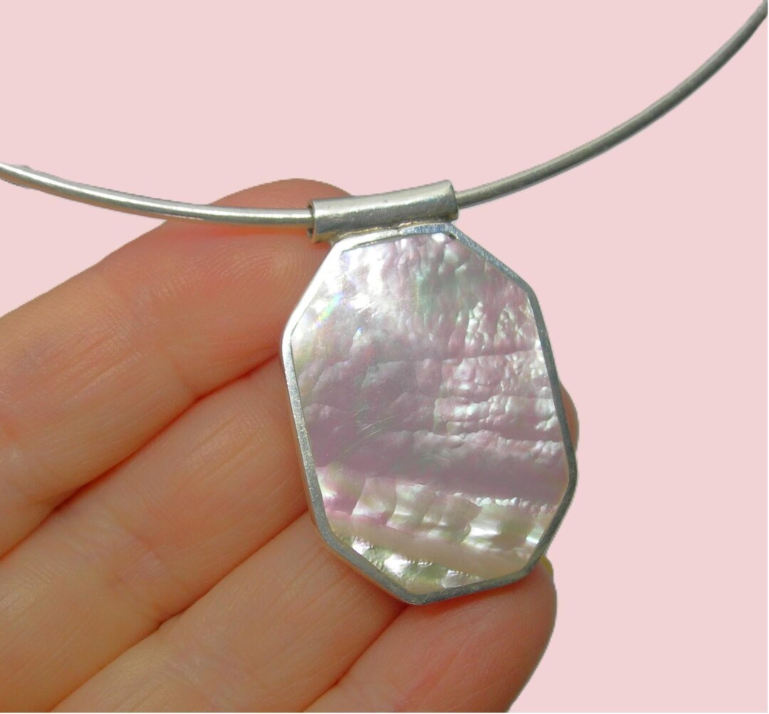 SILVER and A Touch of BLUSH Pink MOP Necklace Gift for Her - Etsy