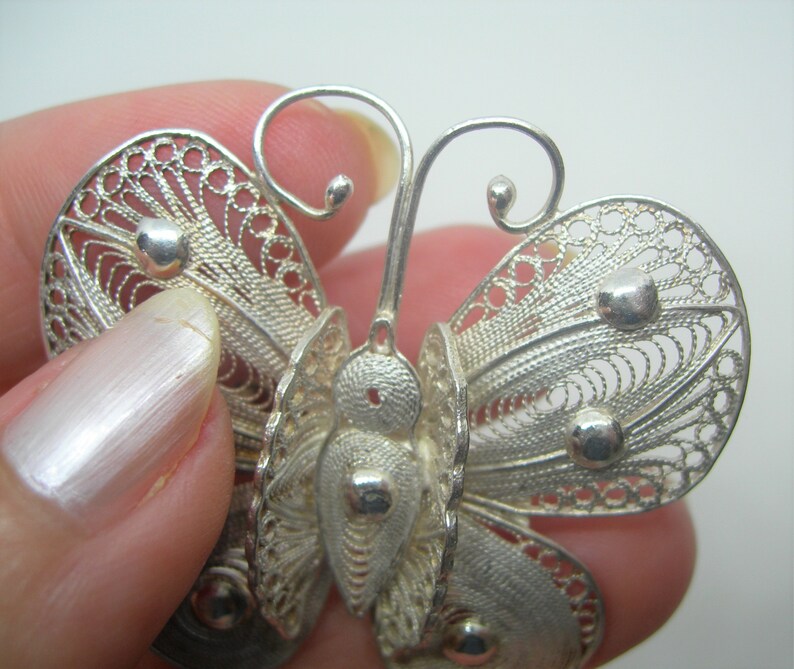 A Butterfly Sterling Silver Filigree Brooch - Etsy