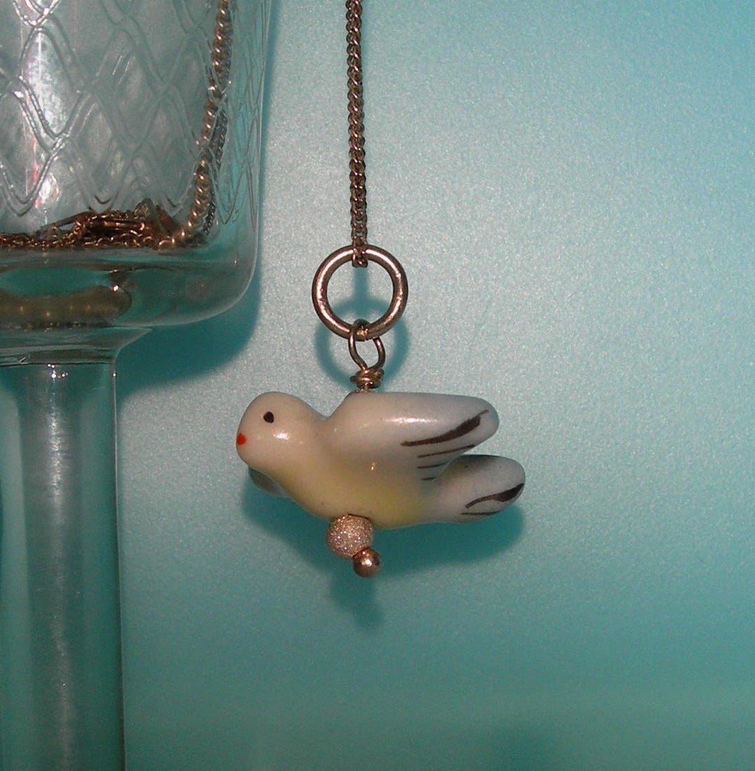 A Dove Pendant Bone China Sterling Silver Vintage - Etsy UK