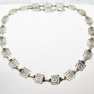 Sterling SILVER CHOKER GREEK Key Vintage Necklace - Etsy UK
