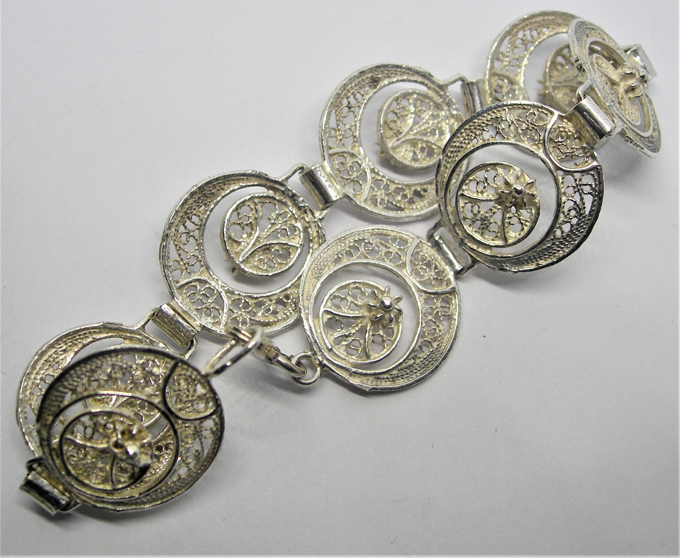 Sterling silver filigree bracelet | Etsy