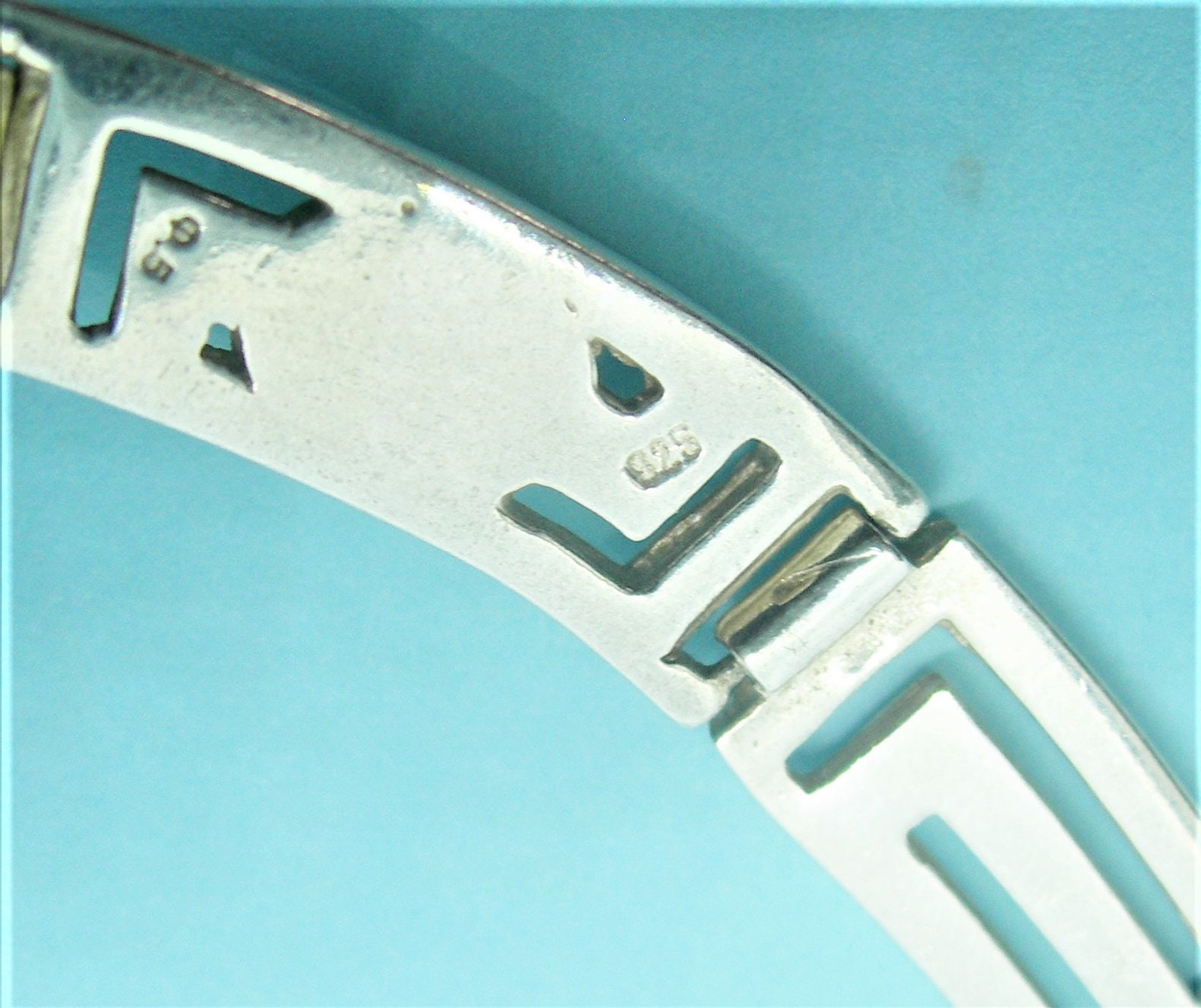 TURQUOISE SILVER CHOKER Greek Key Art Designed Vintage - Etsy UK