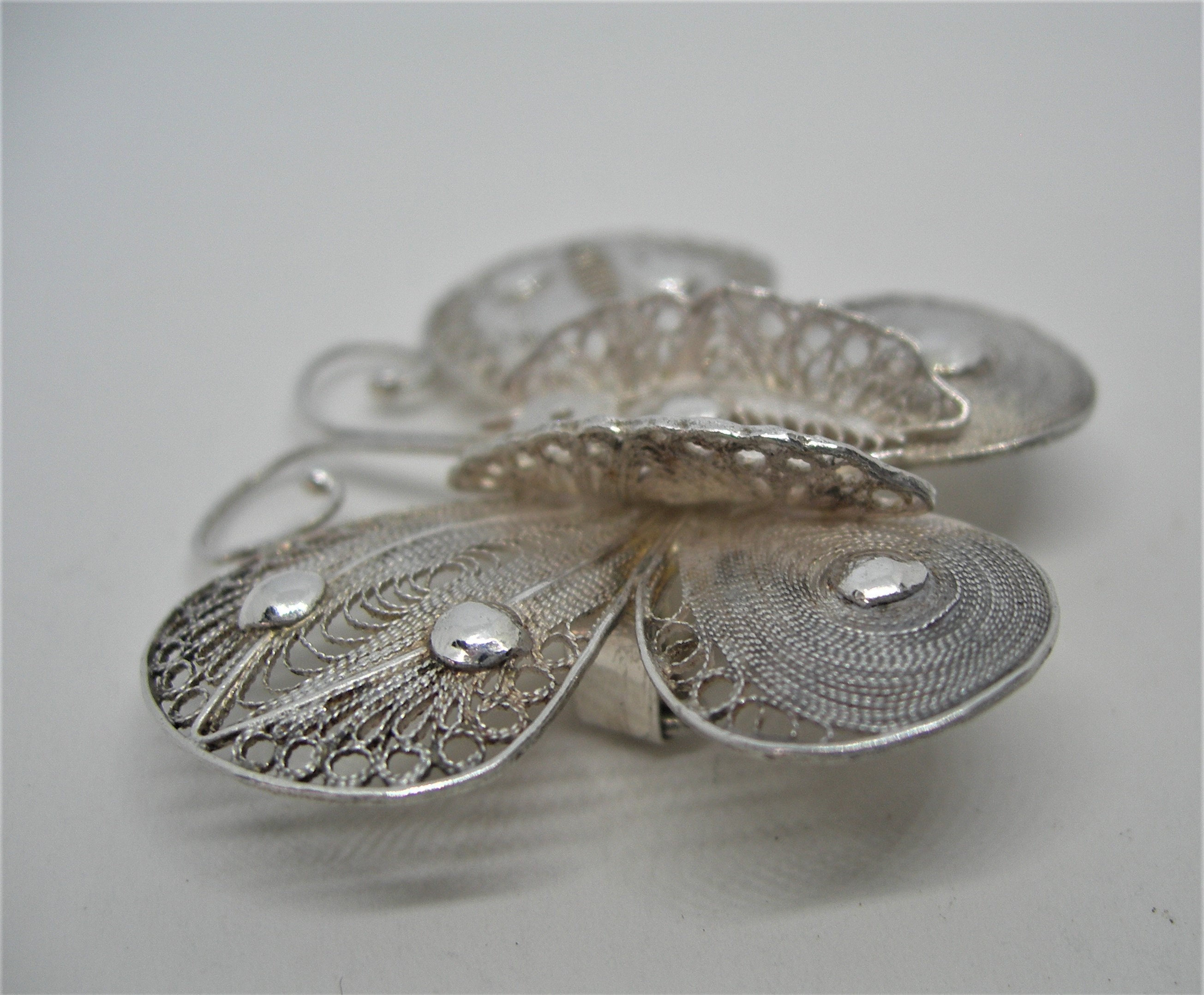 A Butterfly Sterling Silver Filigree Brooch - Etsy