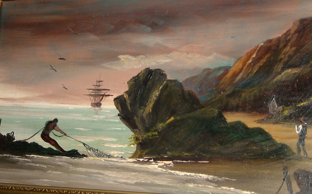 Original Oil Painting Sea Landscape Penzance Signed H.barden - Etsy UK